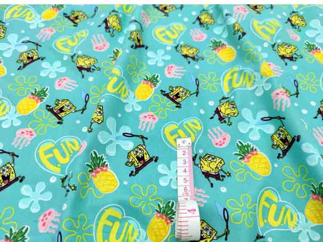 Spongebob Squarepants Fabric Cartoon Anime Fabric 100% Cotton - Etsy ...
