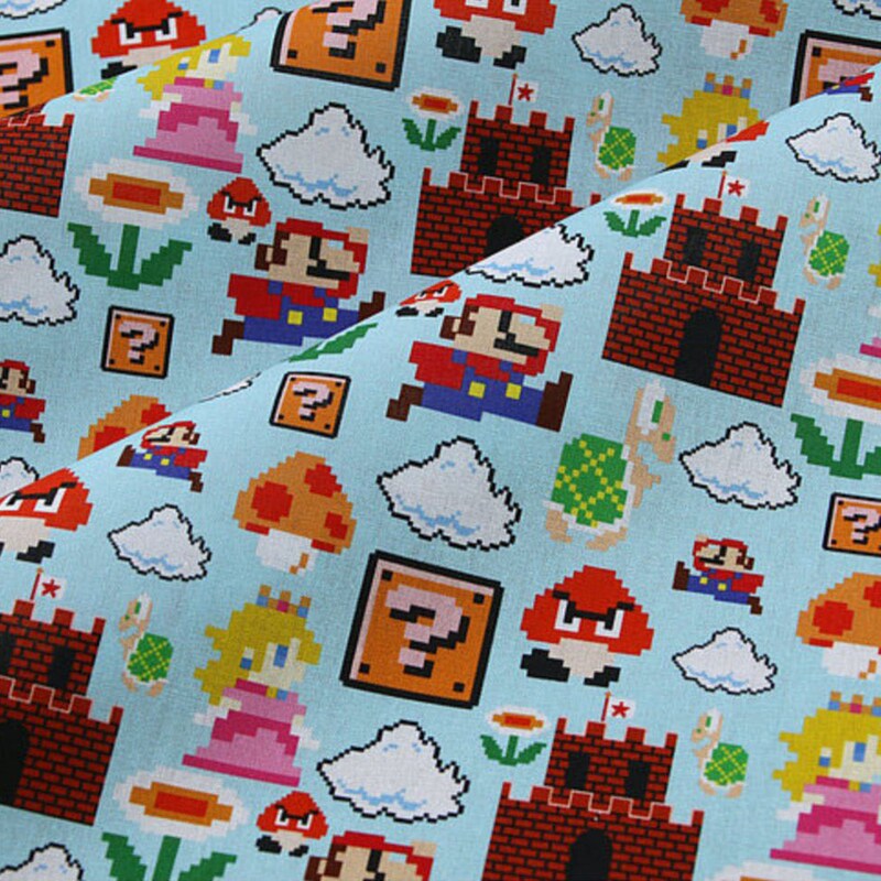 Super Mario Fabric by the Yard - Etsy