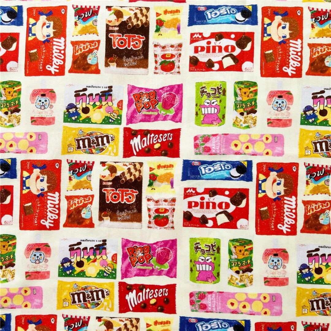 Candy Fabric Pouches Fabric Food Storage Bags Fabric Cartoon Fabric 100 ...