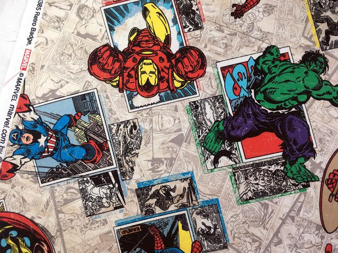 Marvel Comics Fabric Avengers Fabric Superhero Fabric Cartoon Fabric ...
