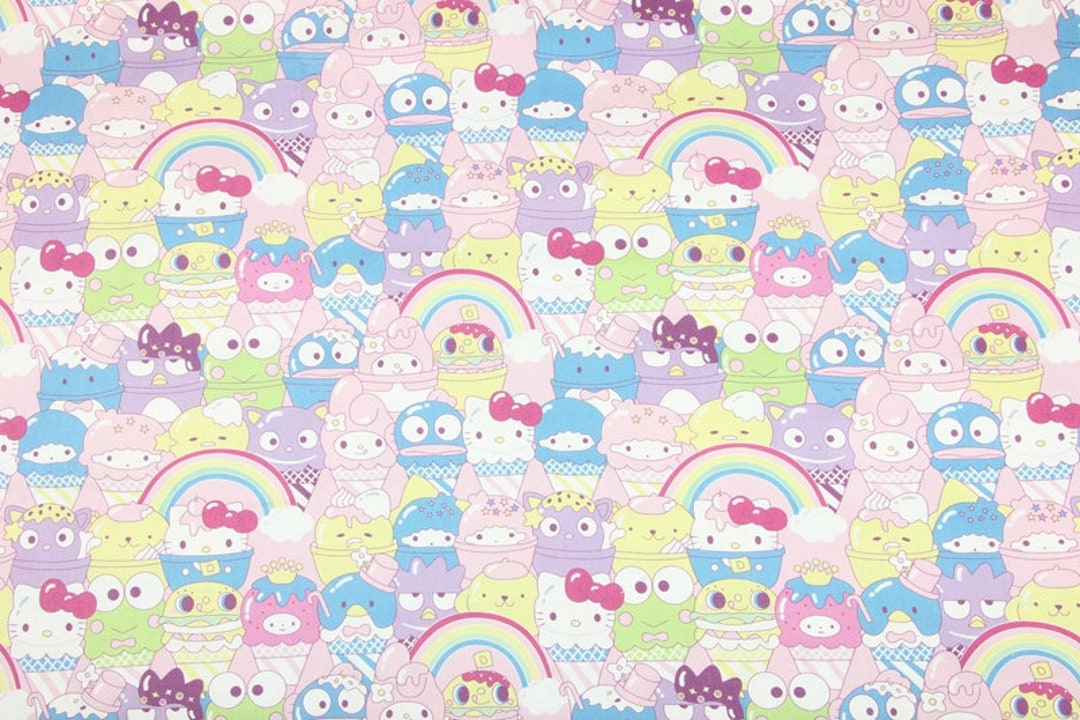 Hello Kitty Fabric My Melody Ice Cream Fabric Japanese Cartoon Anime ...