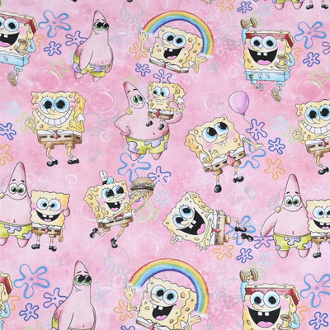 Spongebob Squarepants Fabric Cartoon Anime Fabric 100% Cotton - Etsy