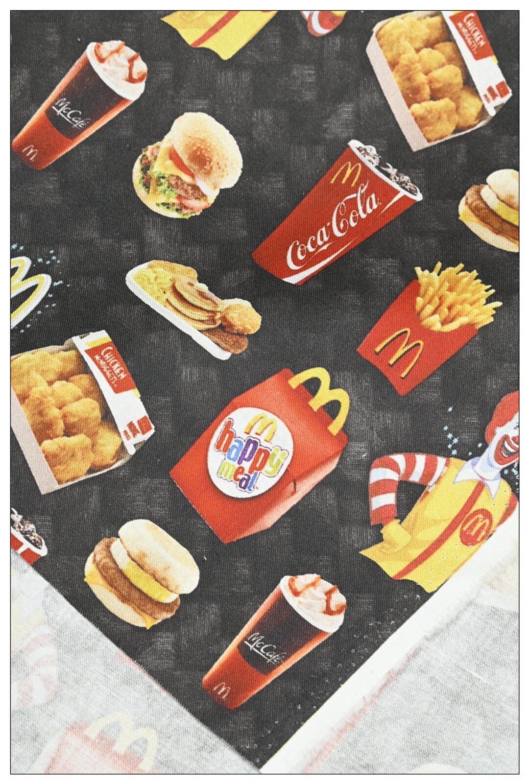 Fast Food Fabric Coca-cola Fabric Burger French Fries Fabric Cartoon ...