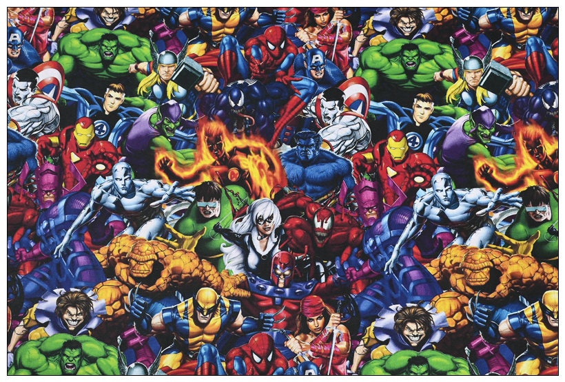 Marvel Fabric Avengers Fabric Cartoon Anime Fabric 100% Cotton - Etsy