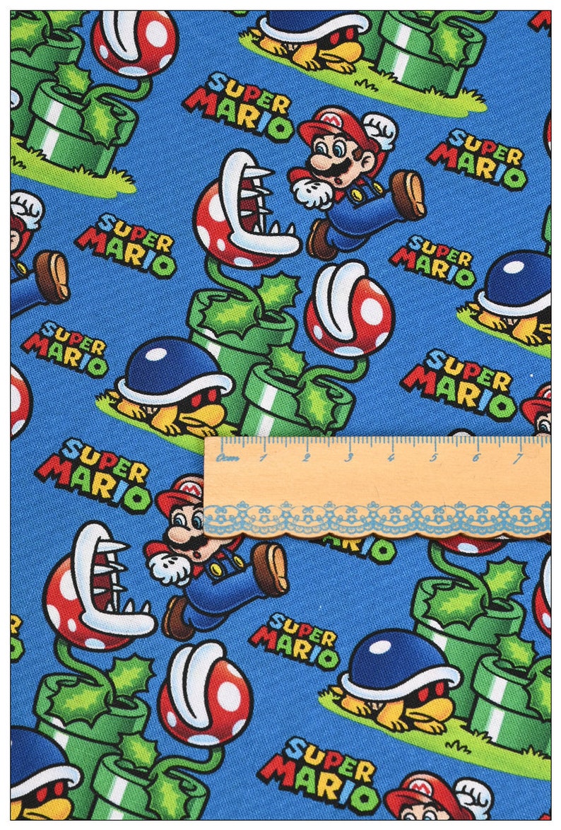 Nintendo Super Mario Fabric Classic Game Fabric Cartoon Anime - Etsy