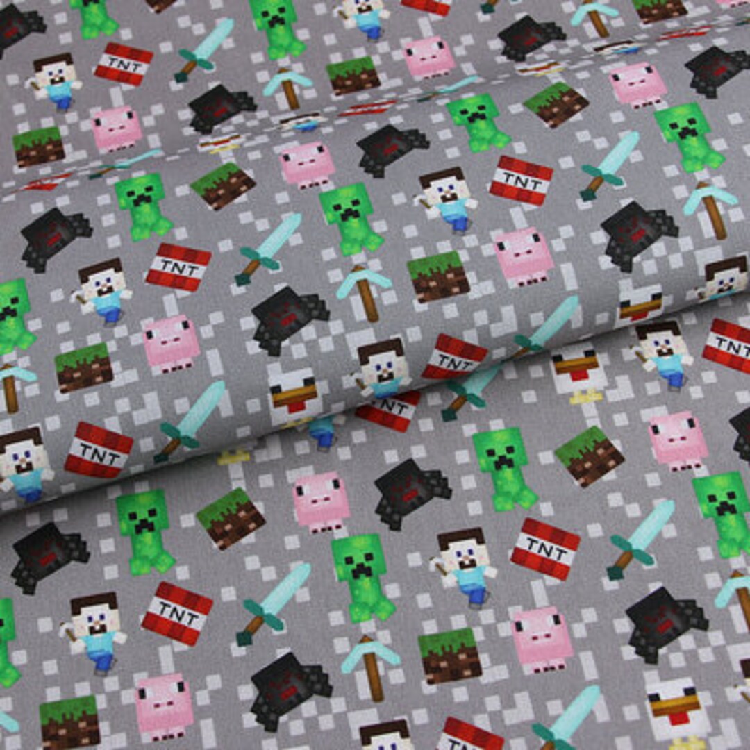Cute Minecraft Fabric Game Fabric Cartoon Anime Fabric 100% - Etsy