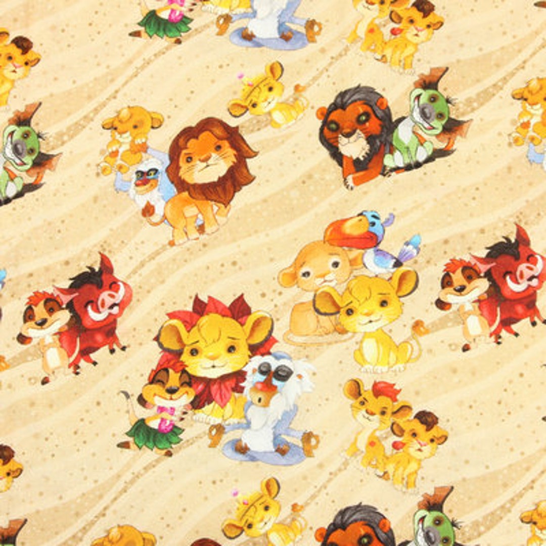 Lion King Fabric Lion Simba Mufasa Fabric Cartoon Anime Fabric 100% ...