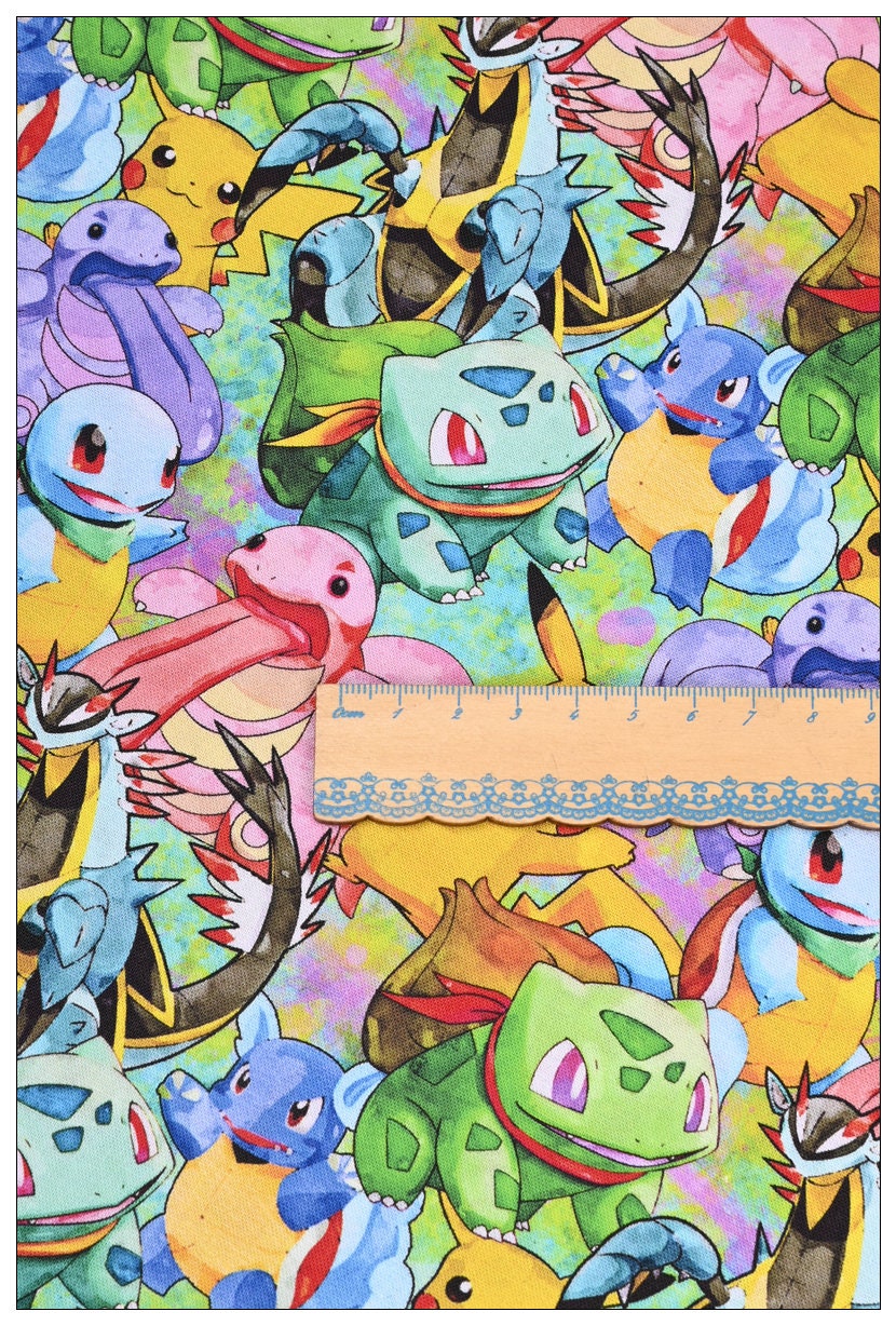 Pokemon Fabric Pocket Monster Fabric Pikachu Fabric Cartoon Anime ...