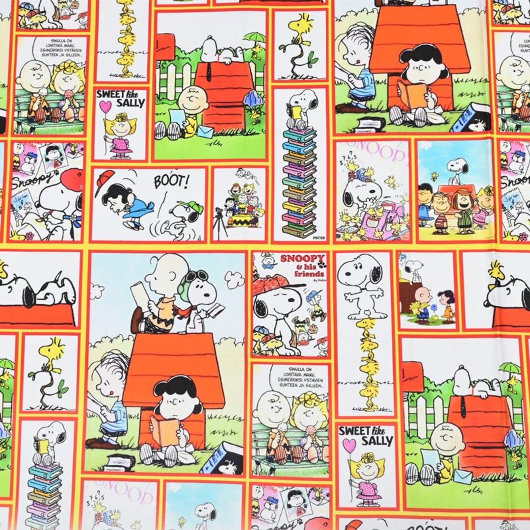 Snoopy Dog Fabric Cartoon Puppy Snoopy WOODSTOCK Charlie Brown Fabric ...