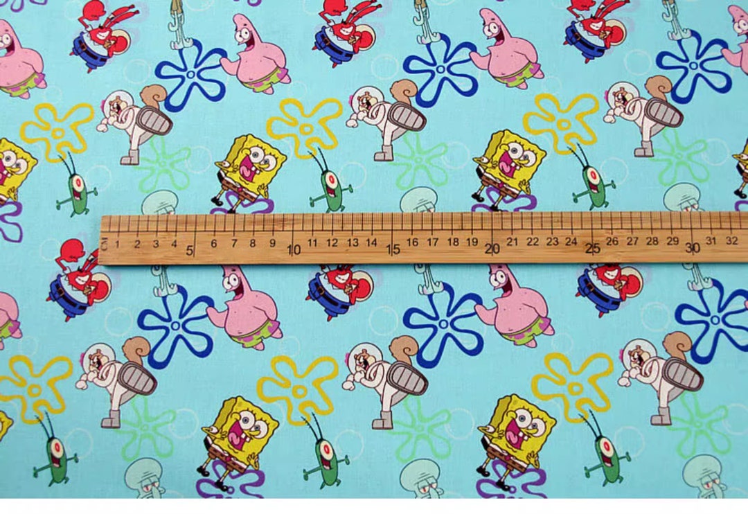 Spongebob Squarepants Fabric Cartoon Anime Fabric 100% Cotton Fabric by ...