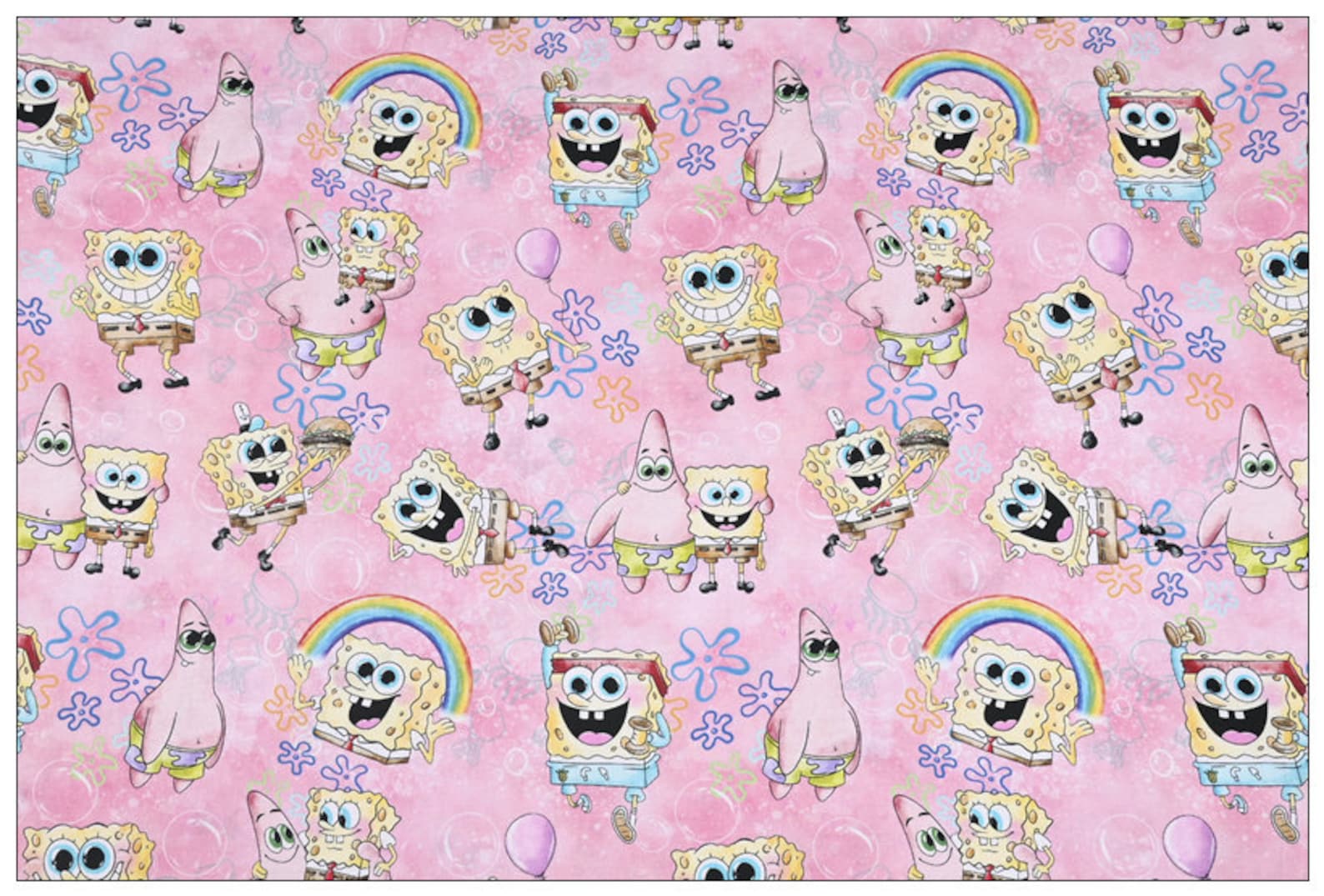 Spongebob Squarepants Fabric Cartoon Anime Fabric 100% Cotton - Etsy