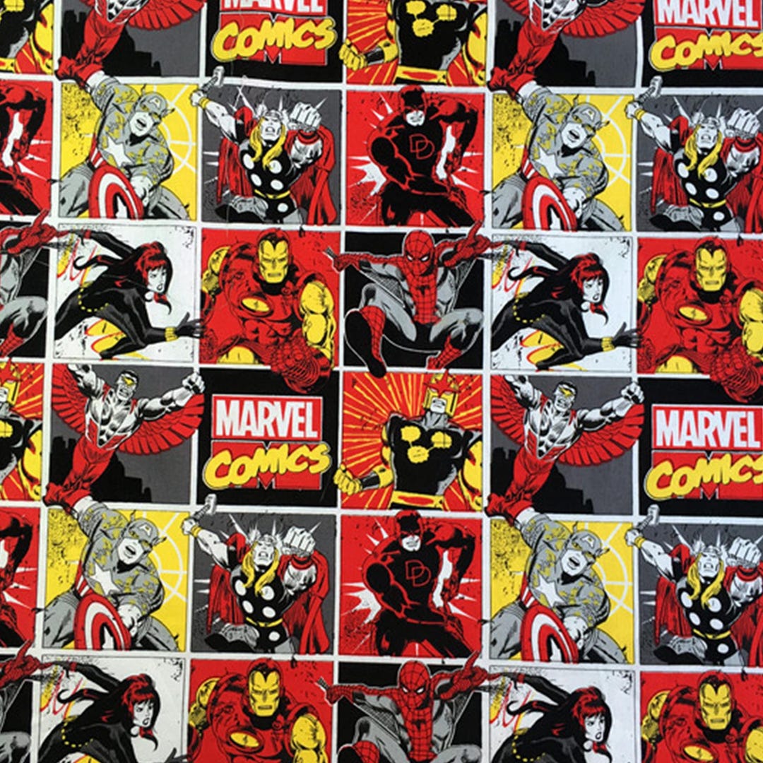 Marvel Comics Fabric Avengers Fabric Superhero Fabric Cartoon Fabric ...