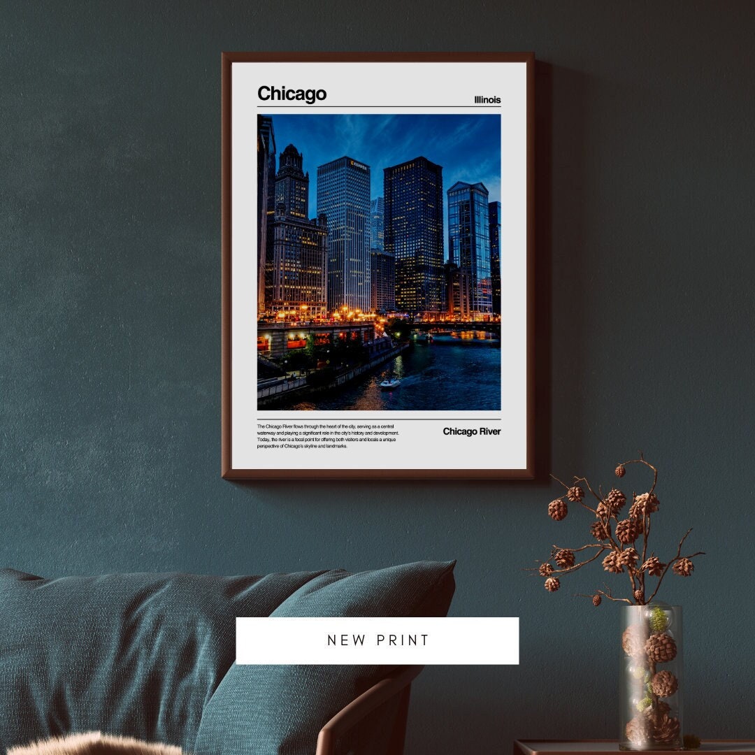Chicago Art Prints Chicago Wall Art Set of 4 Prints American Classics ...