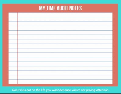 Time Audit Printable Workbook 24 Hour Clock: Stop Waiting Your Time ...