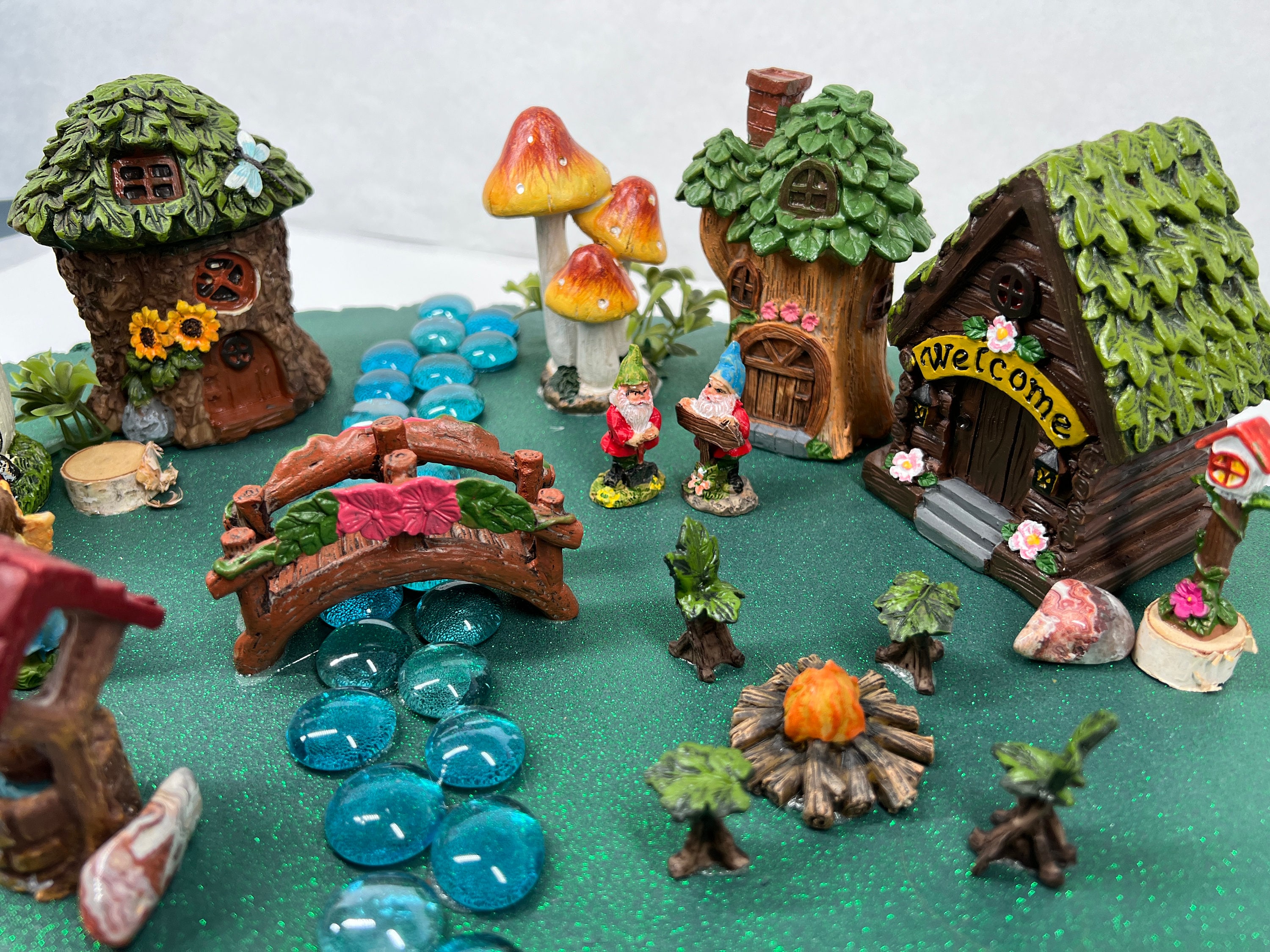 Complete Miniature Gnome Village OOAK Gnomes Fairies Garden on Wood ...