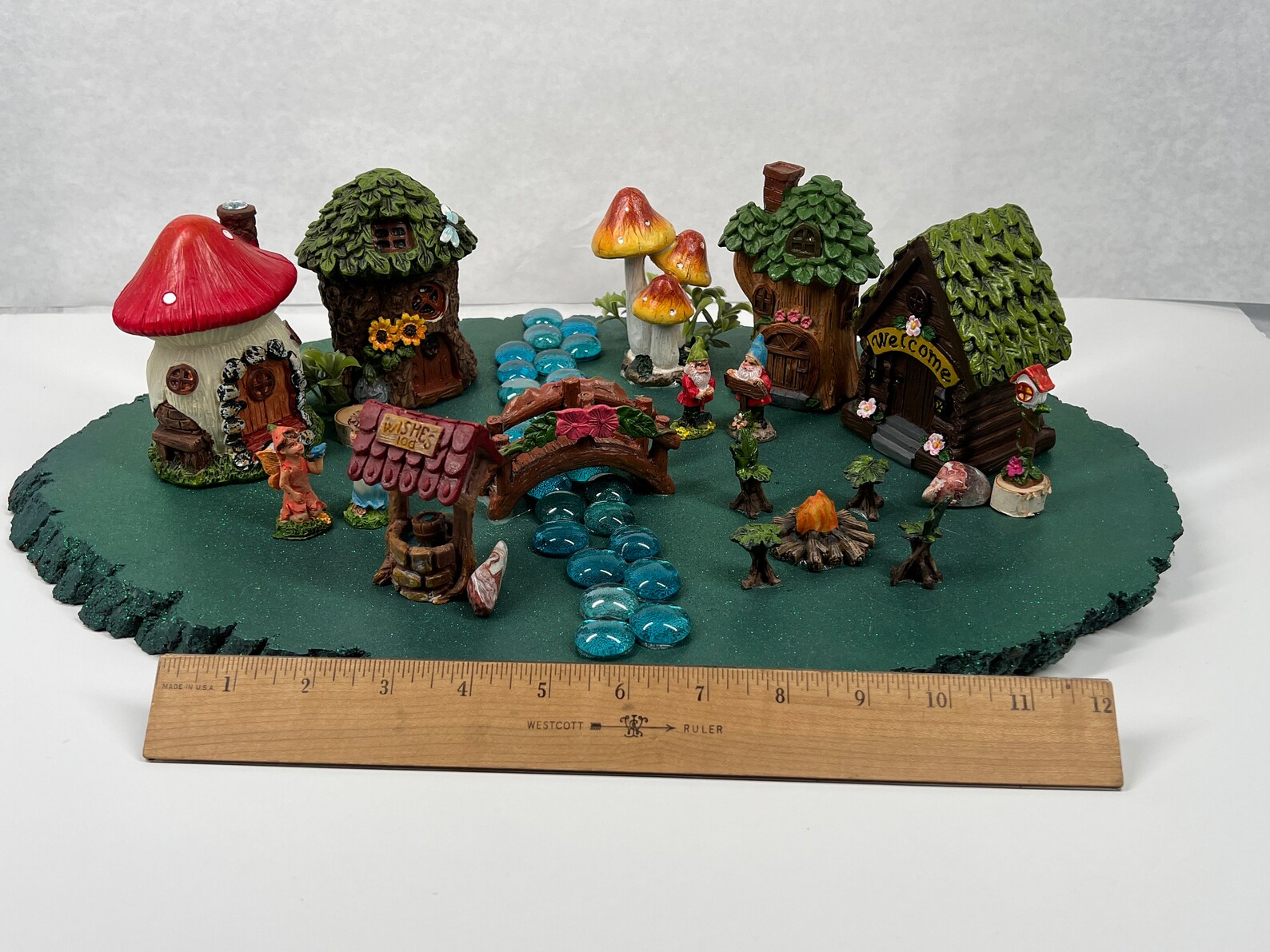 Complete Miniature Gnome Village OOAK Gnomes Fairies Garden on Wood ...
