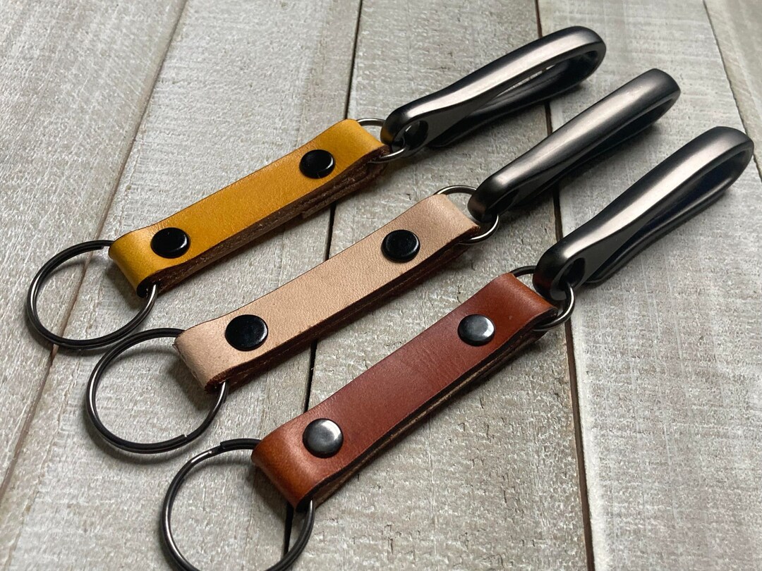 Luxury Leather Keychain | Japanese Fishhook Style | 3rd Anniversary ...