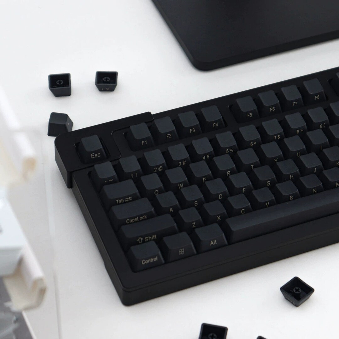 OEM Black 108 Keycap Set PBT Dye-sub Cherry Profile Mechanical Keyboard ...