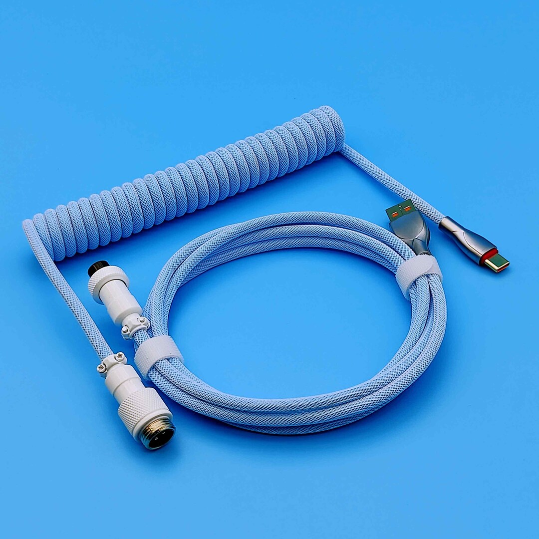 Sky Blue / White Coiled 185CM Type C USB Cable for - Etsy