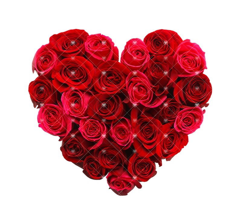 Red Roses Heart Love Edible Image Cake Topper Sheet Icing - Etsy