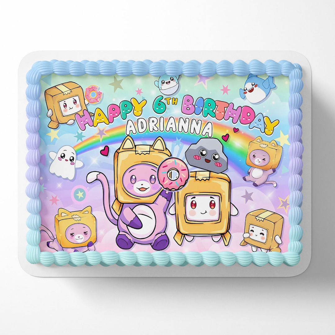 Lankybox Edible Image Cake Topper Sheet Custom Icing - Etsy