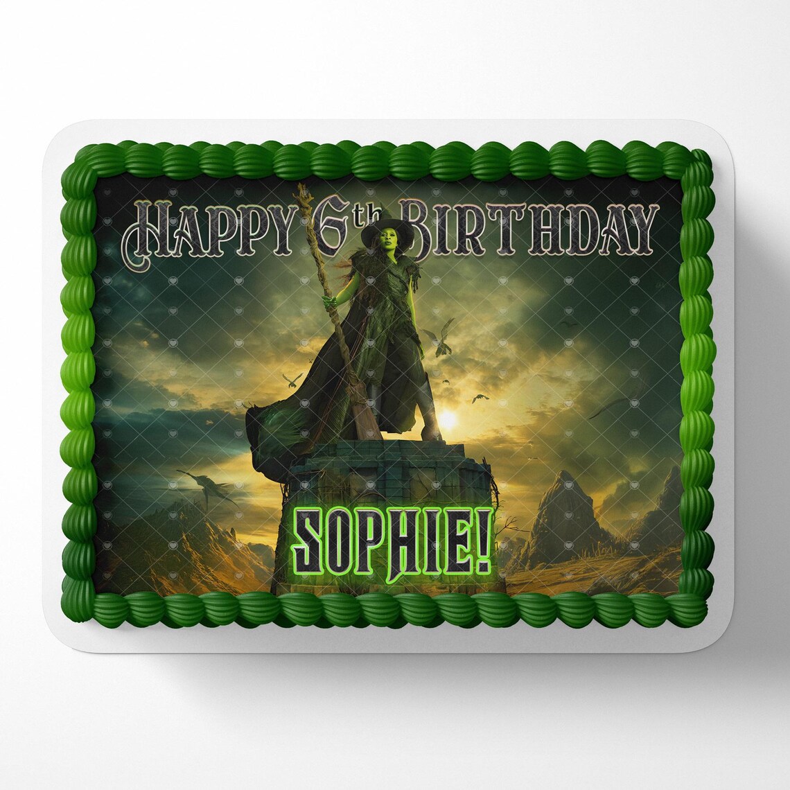 Witch Elphaba Girls Edible Image Cake Topper Sheet Custom Icing - Etsy