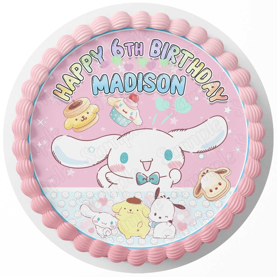 Cinnamoroll Sanrio Edible Image Cake Topper Sheet Custom Icing Round - Etsy