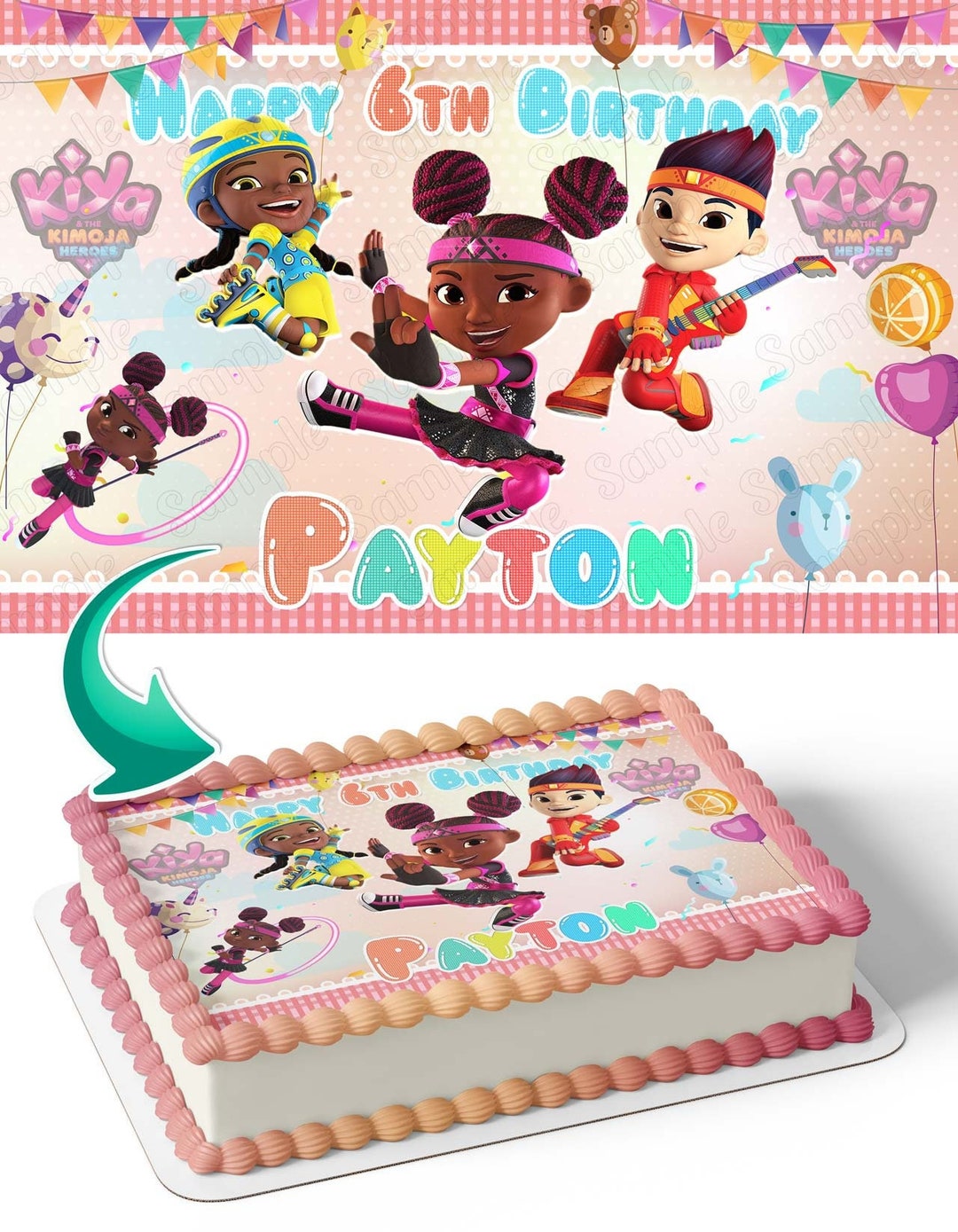 Kiya and The_kimoja Heroes Edible Image Cake Topper Sheet Custom Icing ...