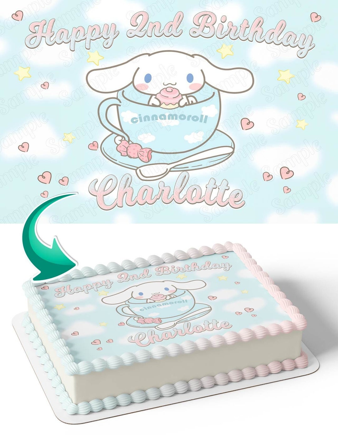 Cinnamoroll Sanrio Edible Image Cake Topper Sheet Custom Icing - Etsy
