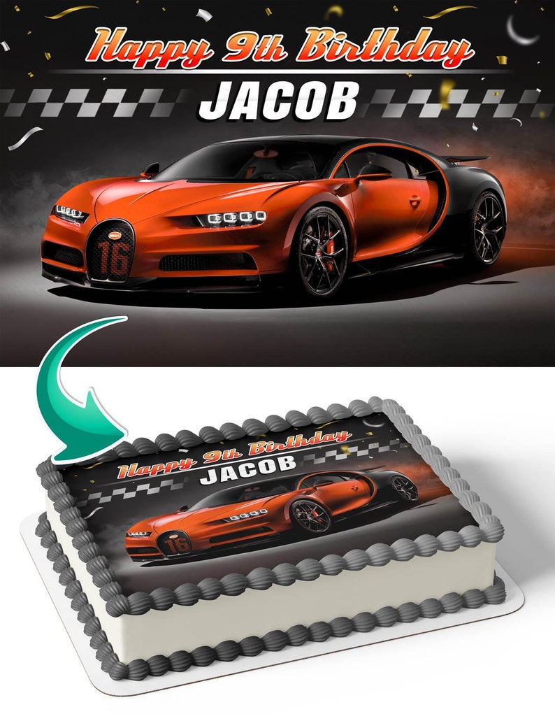 Supercar Sport Racing Chiron Edible Image Cake Topper Sheet Custom ...