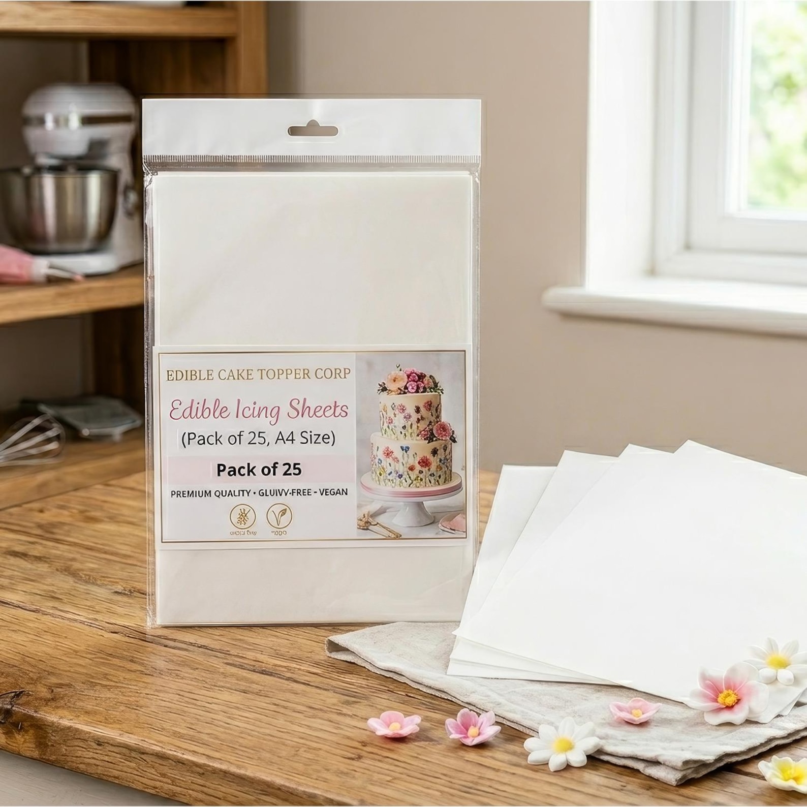 25 Pack Edible Icing Sheets 8.5x11 Inch – Premium Frosting Sheets for ...