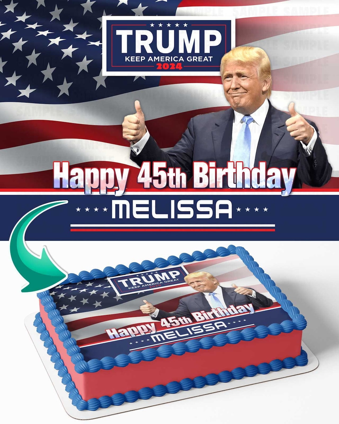 Trump for President Edible Image Cake Topper Sheet Custom Icing - Etsy