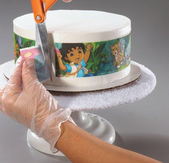 Speed Flag Racing Edible Icing Printed Cake Wrap Strips Topper Ribbon ...