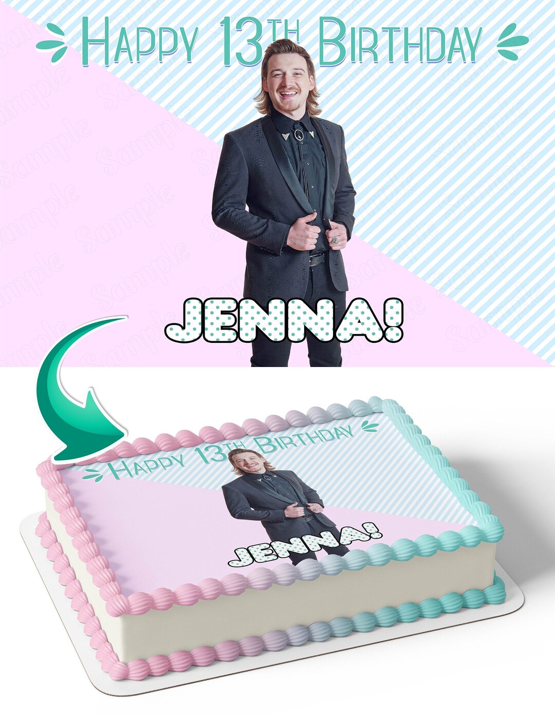 Morgan Edible Image Cake Topper Sheet Custom Icing - Etsy