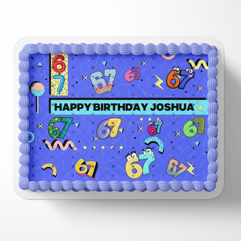 Six Seven 67 Trend Kids Teenage Edible Image Cake Topper Sheet Custom ...