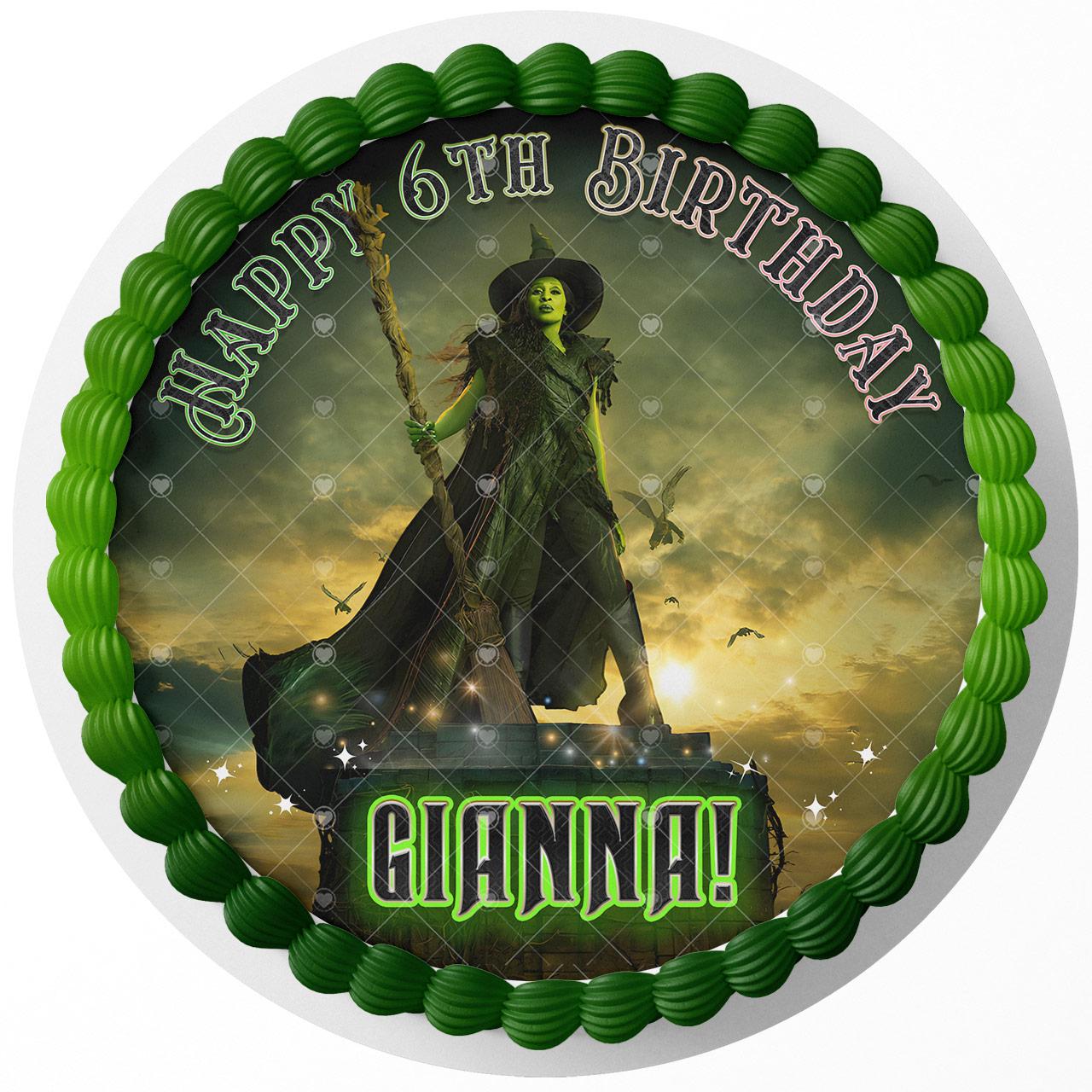 Witch Elphaba Girls Edible Image Cake Topper Sheet Custom Icing - Etsy