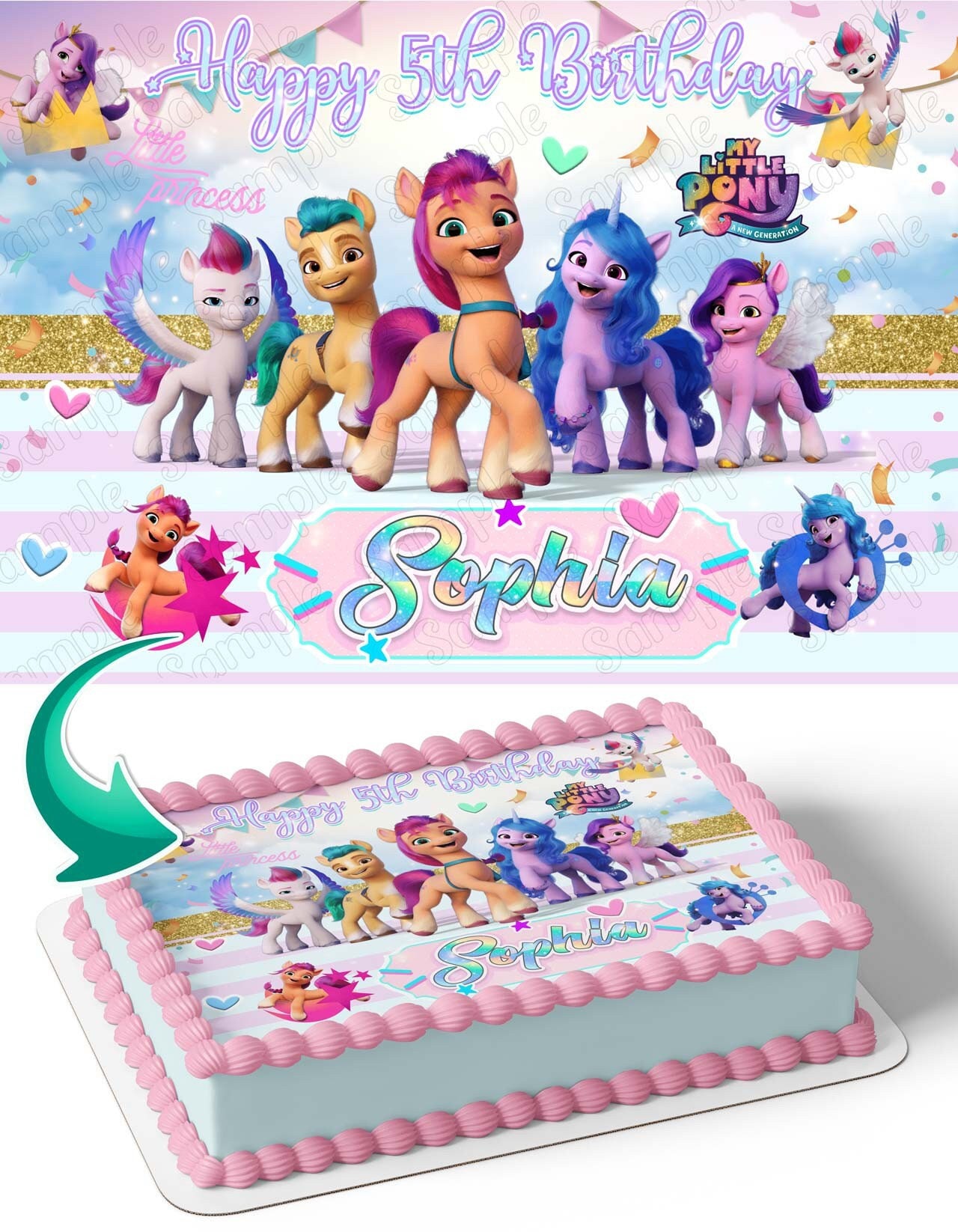 My Little Pony A New Generation Edible Image Cake Topper - Etsy