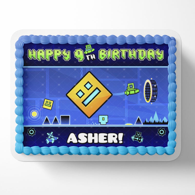Geometry Dash Birthday Cake - Etsy