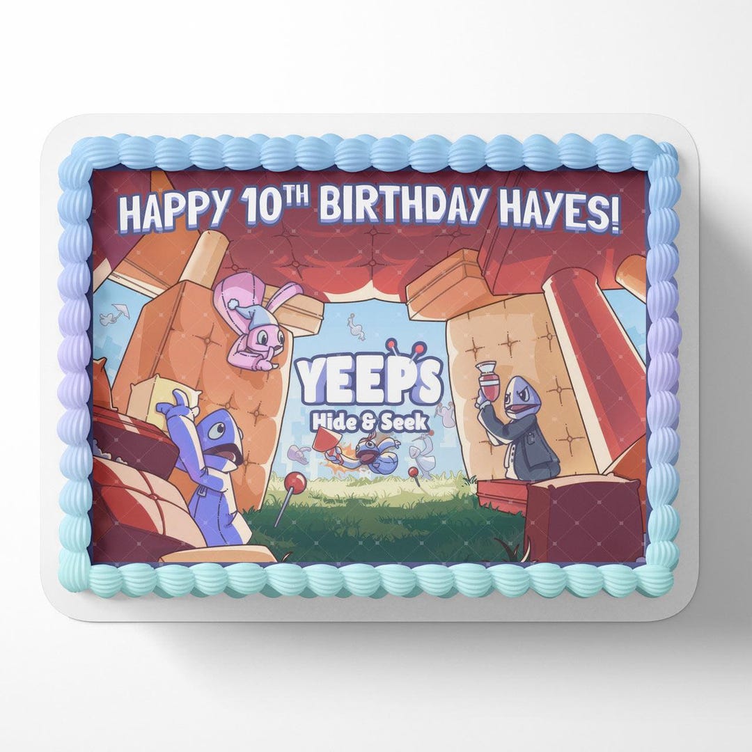 Hide and Seek Birthday Edible Image Cake Topper Sheet Custom Icing - Etsy