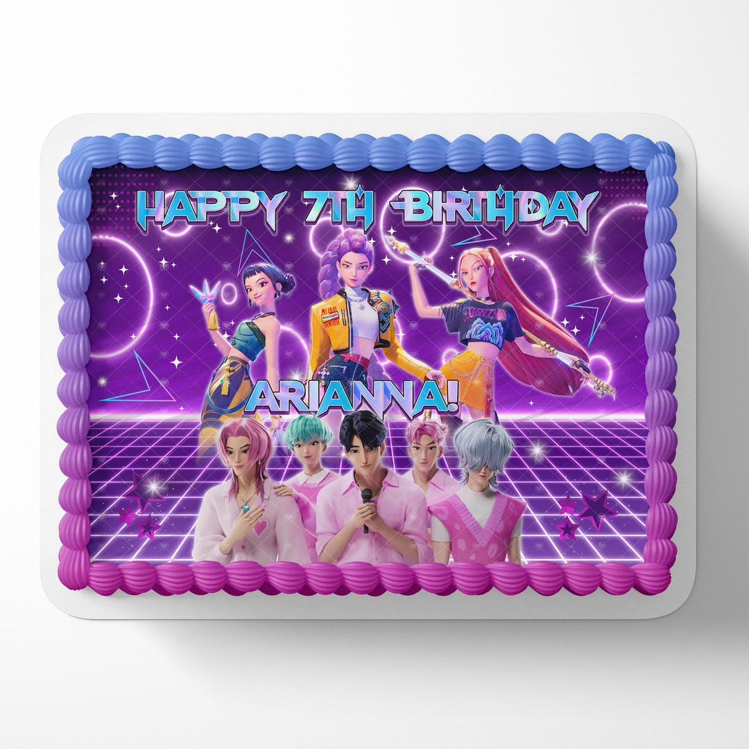 Kpop Girls & Boys Popular Themed Edible Image Cake Topper Sheet Custom ...