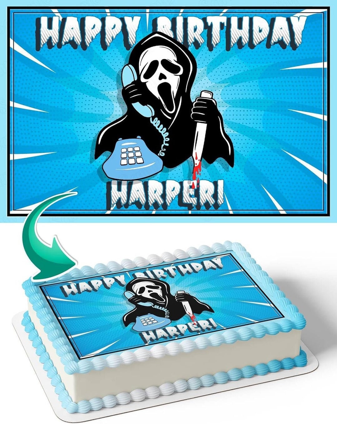 Ghost Scream Face Edible Image Cake Topper Sheet Custom Icing - Etsy