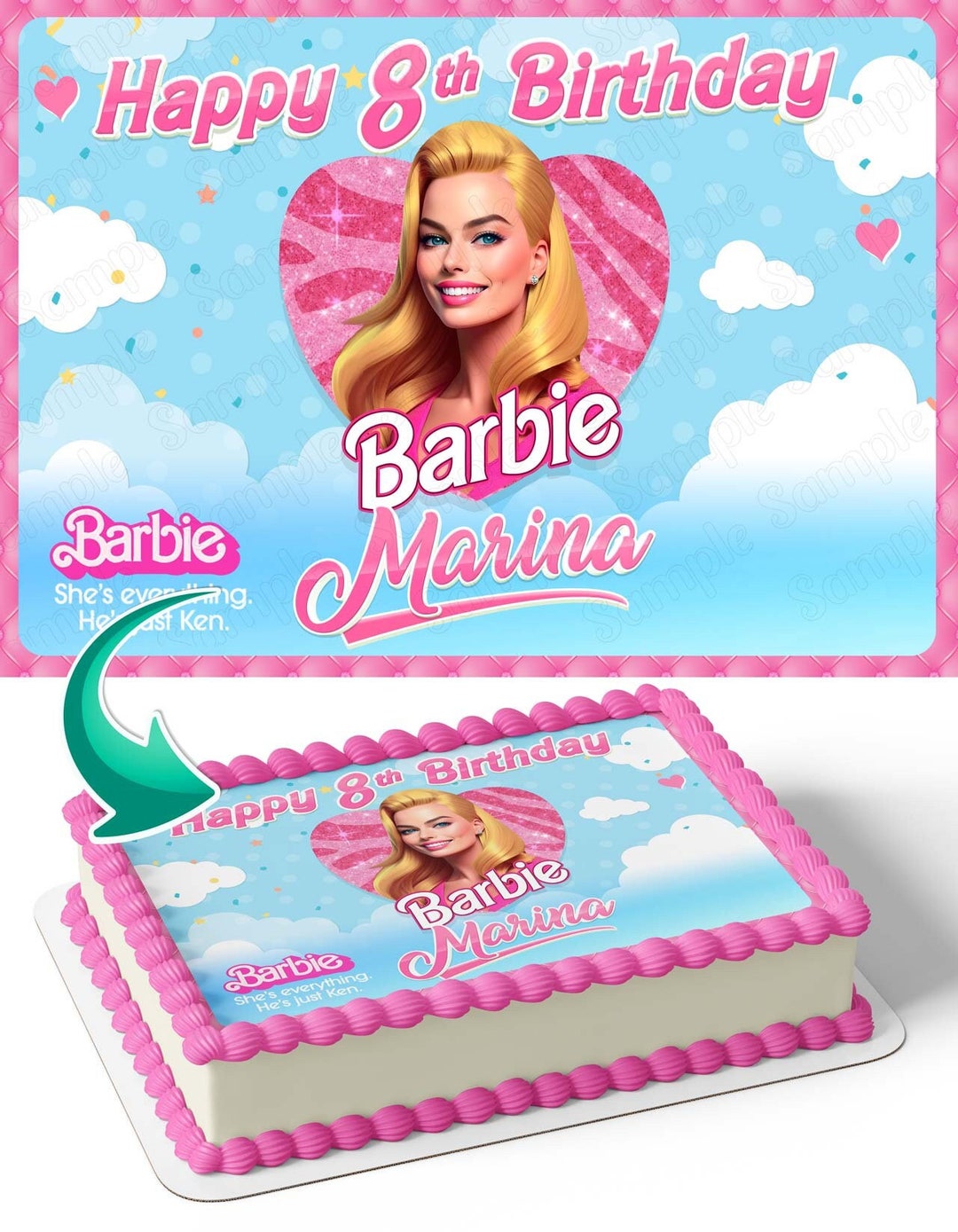 Barby Princess Edible Image Cake Topper Sheet Custom Icing - Etsy