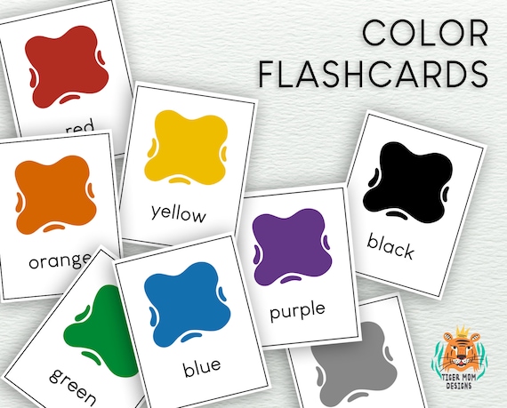 Color Flashcards Printable Homeschool Pre-k and - Etsy