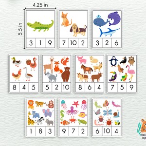 Printable Count & Clip Cards 1-10 Montessori Number Work Features Over ...