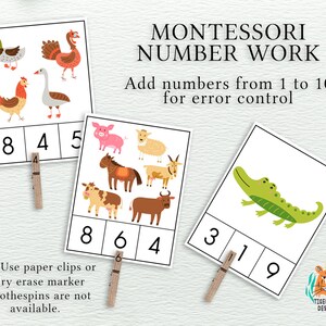 Printable Count & Clip Cards 1-10 Montessori Number Work Features Over ...