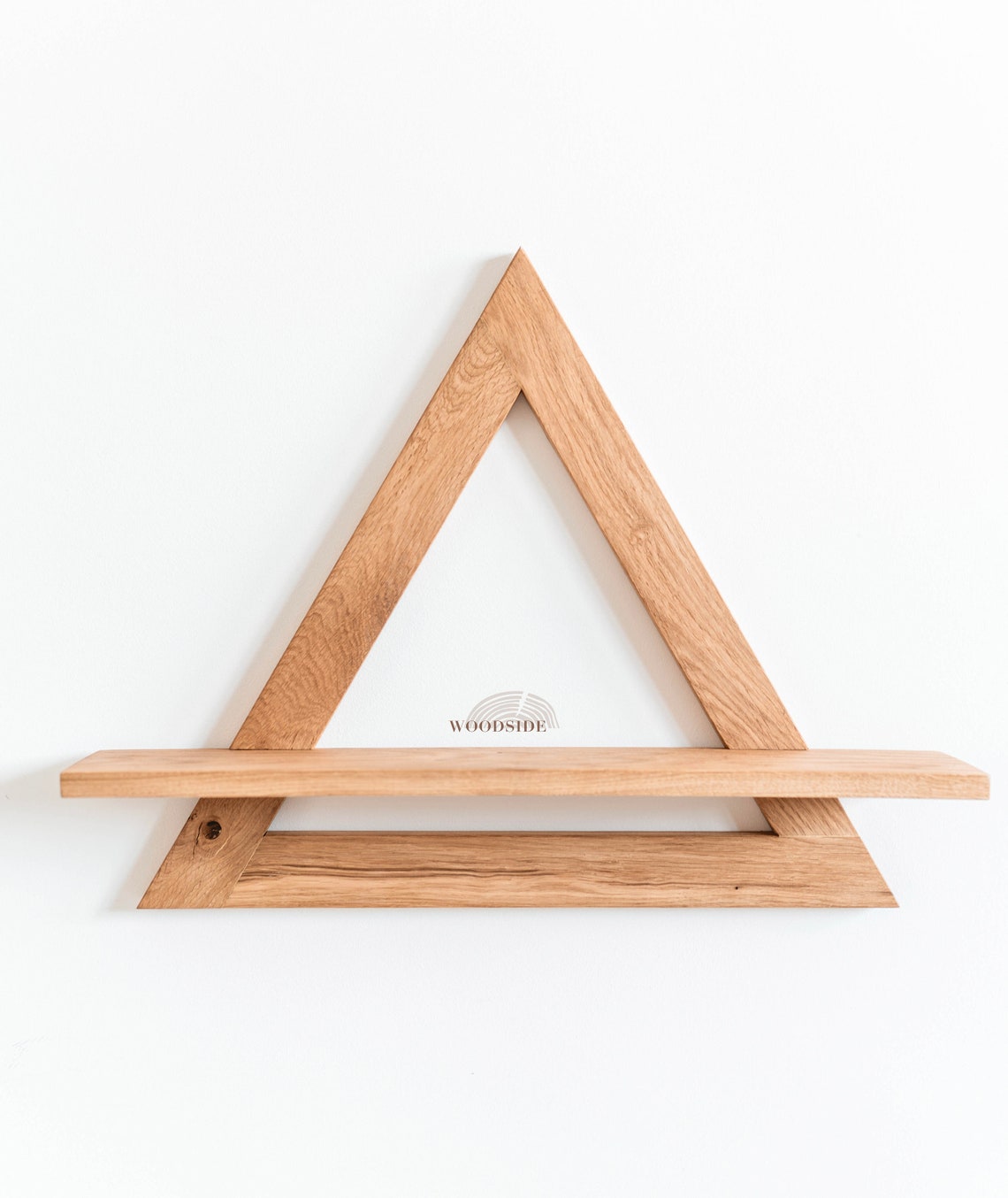Rustic Triangle Geometric Floating Shelf Handmade From OAK Solid Wood ...