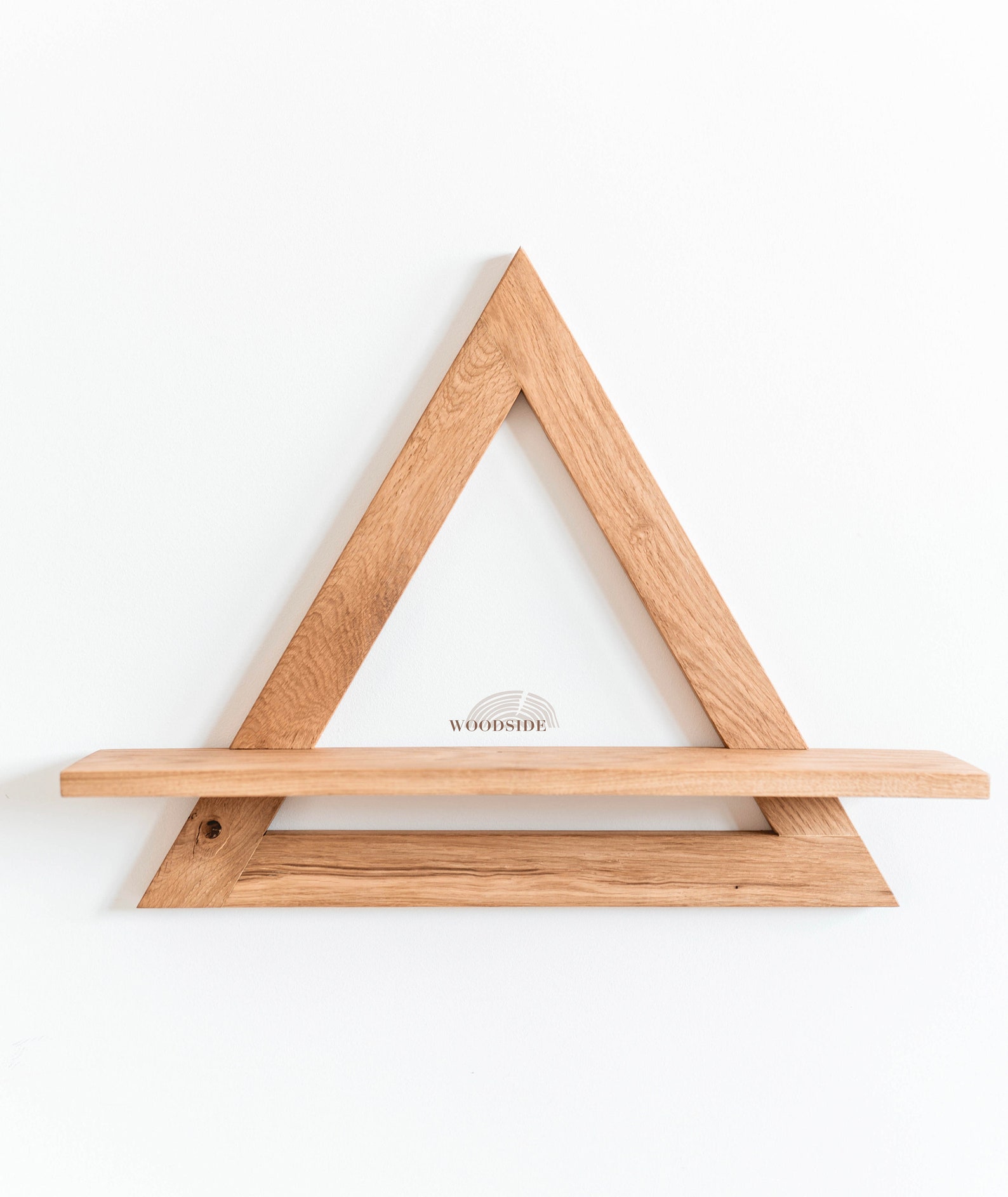 Rustic Triangle Geometric Floating Shelf Handmade From OAK Solid Wood ...