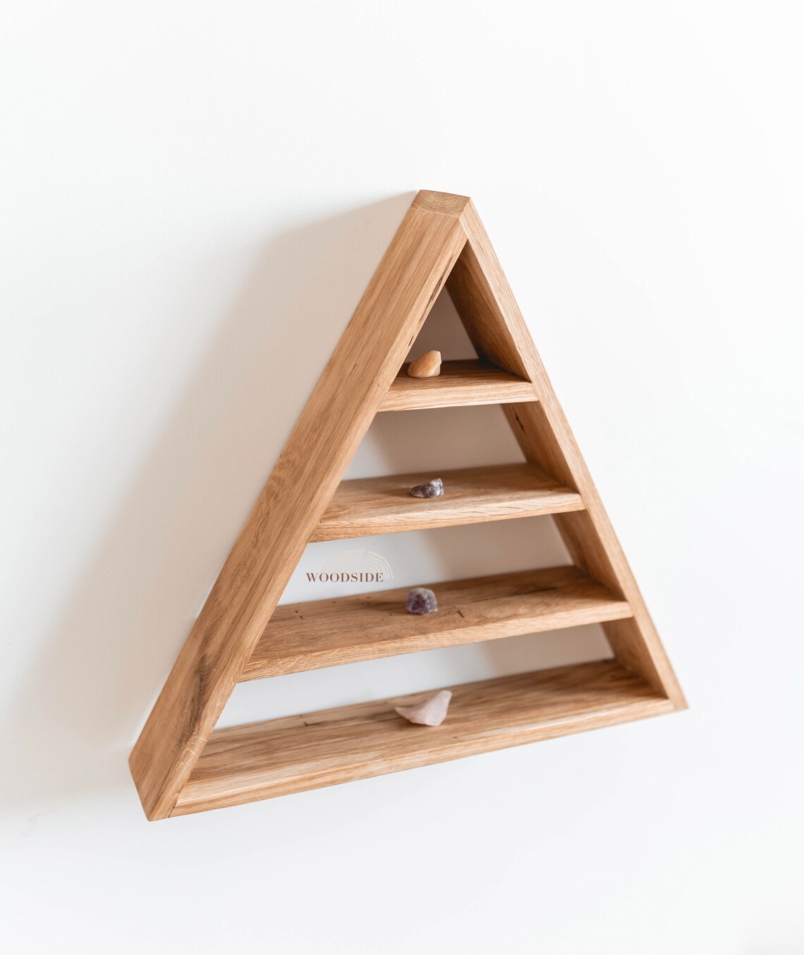 Rustic Triangle Geometric Floating Shelf Handmade From OAK Solid Wood ...