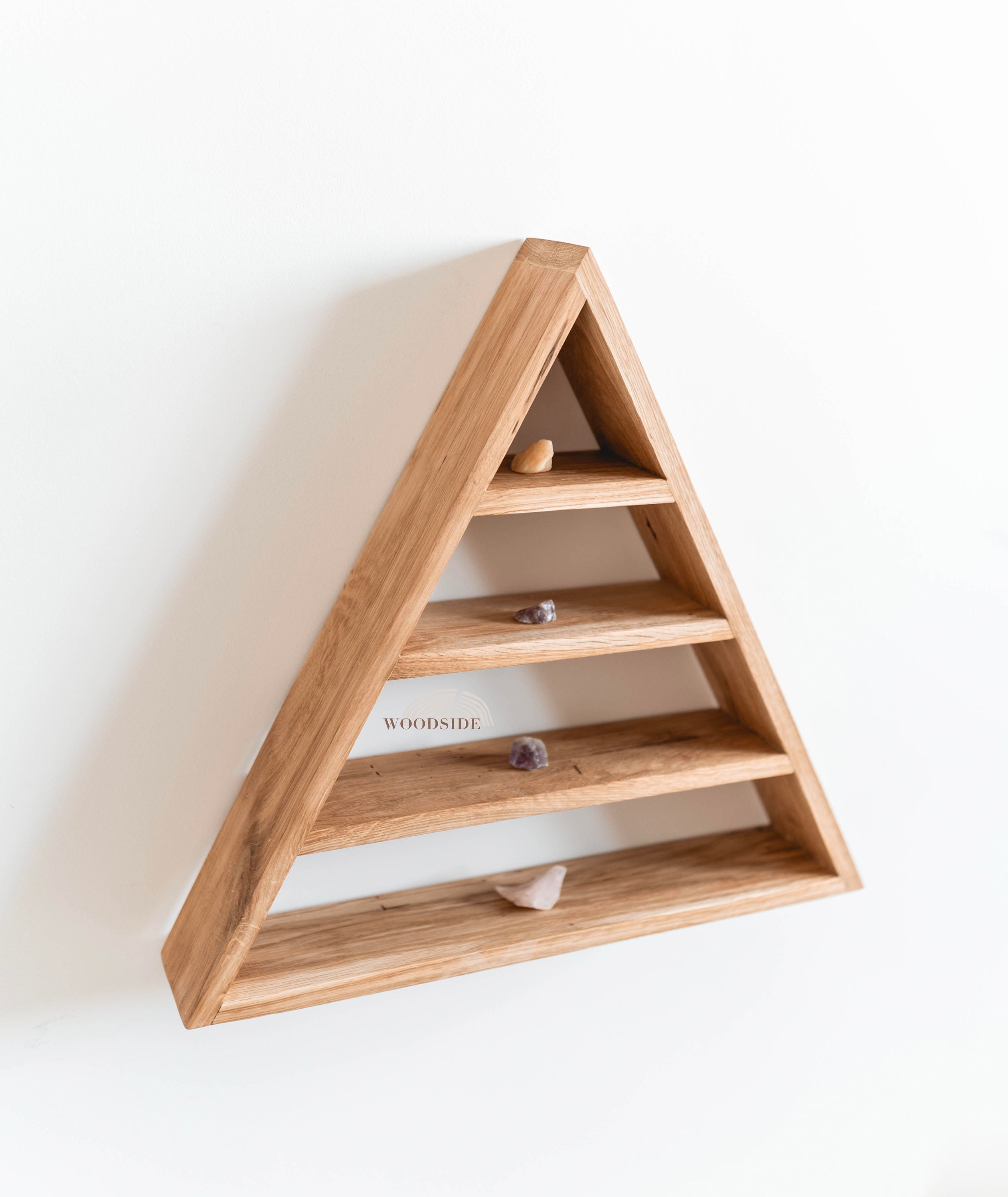 Rustic Triangle Geometric Floating Shelf Handmade From OAK Solid Wood ...