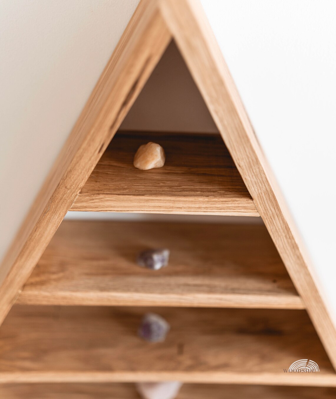 Rustic Triangle Geometric Floating Shelf Handmade From OAK Solid Wood ...